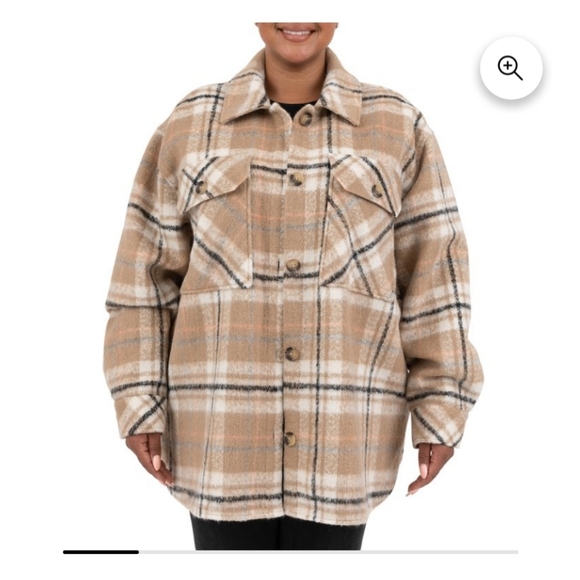 Cyn & Luca | Tops | Nwt Cynluca Plus Size Oversize Plaid Jacket | Poshmark